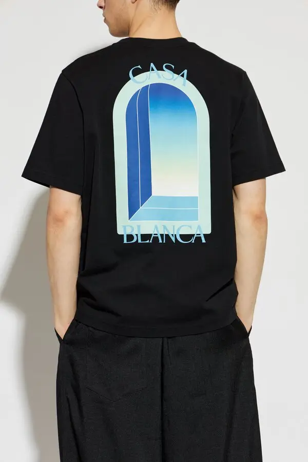 Casablanca T-shirt With Colorful Print - Black