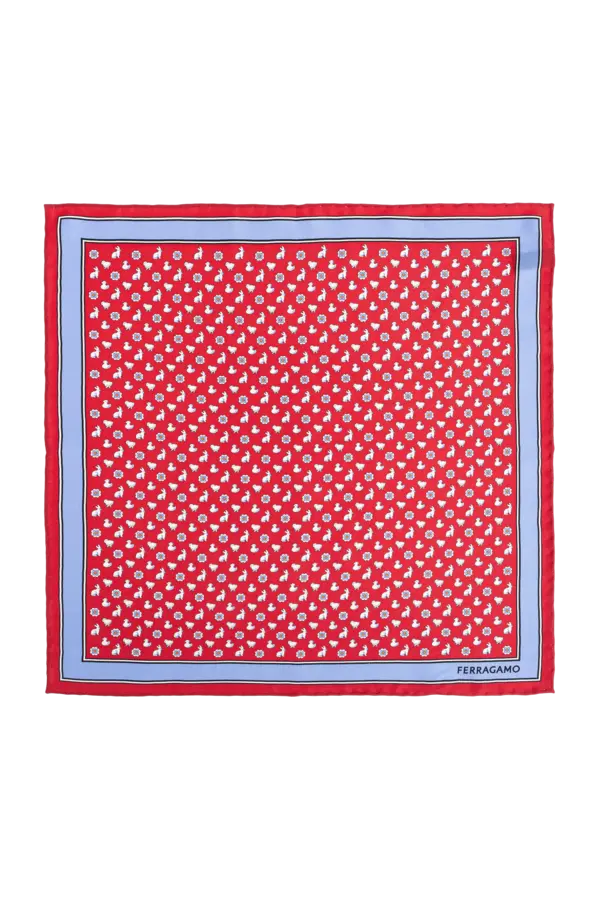 FERRAGAMO Silk Pocket Square - Red