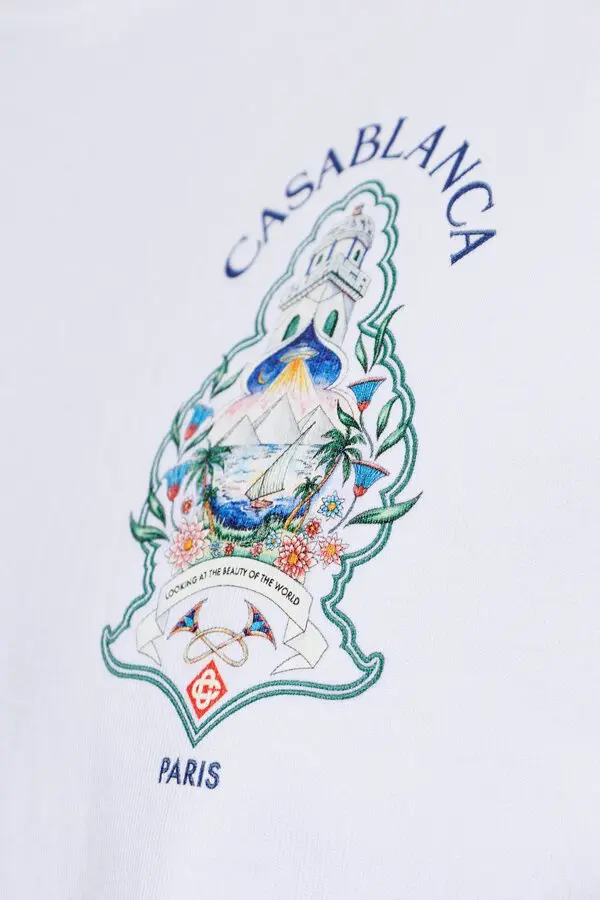 Casablanca T-shirt With Colorful Print - White