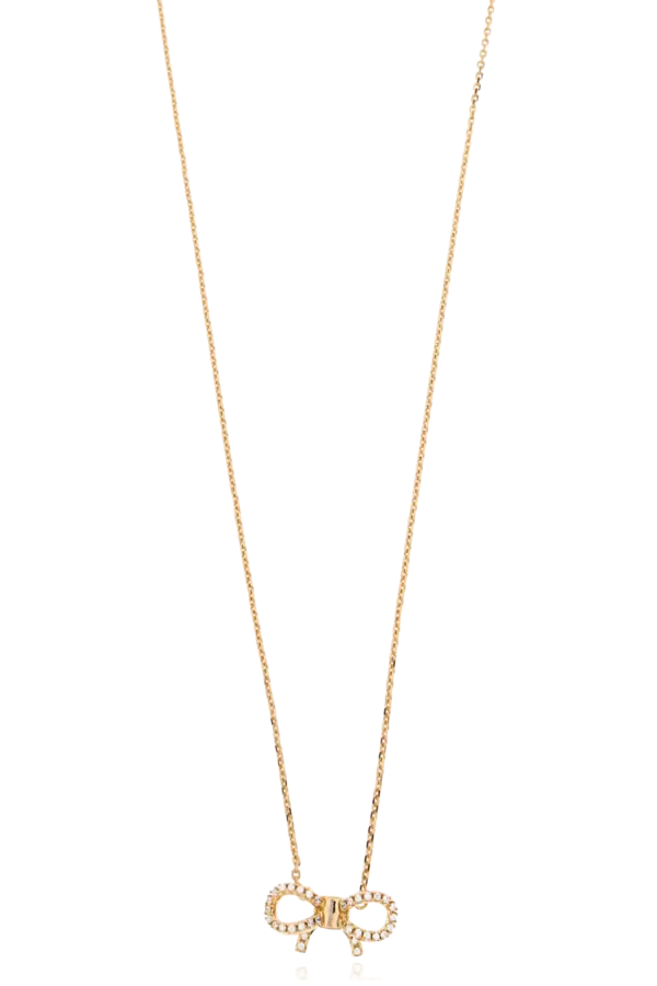 FERRAGAMO Necklace With A Pendant Featuring Sparkling Crystals - Gold