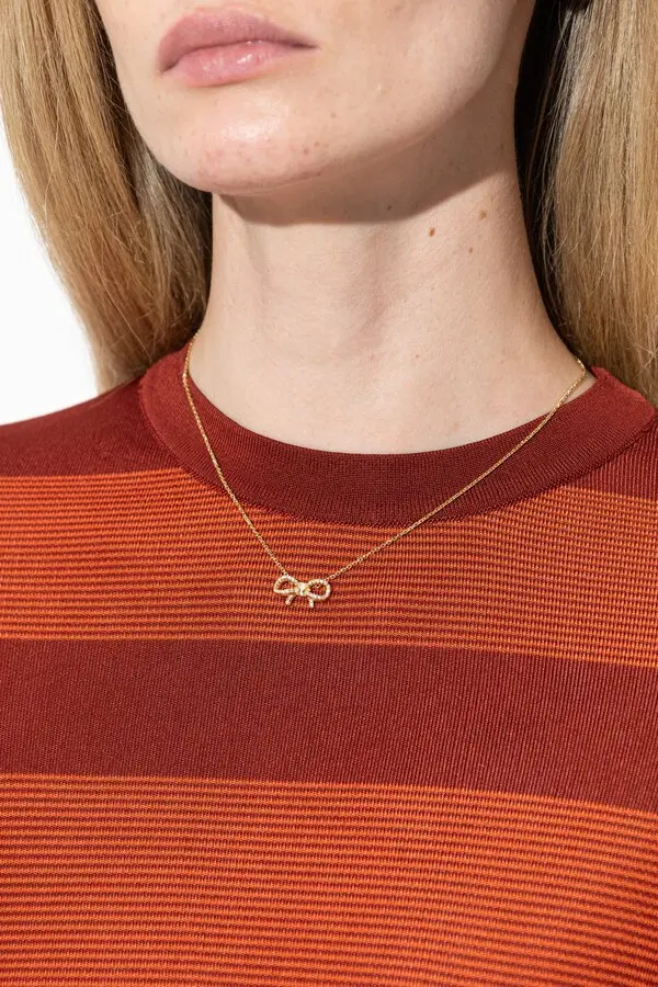 FERRAGAMO Crystal Embellished Interlocking Rings Pendant Necklace - Gold