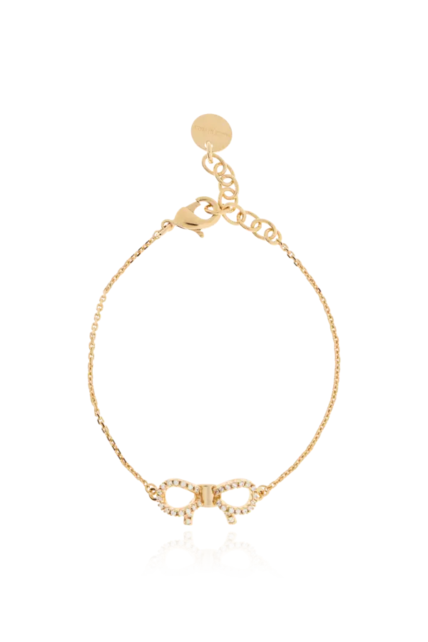 FERRAGAMO Bracelet With A Charm Featuring Shimmering Crystals - Gold