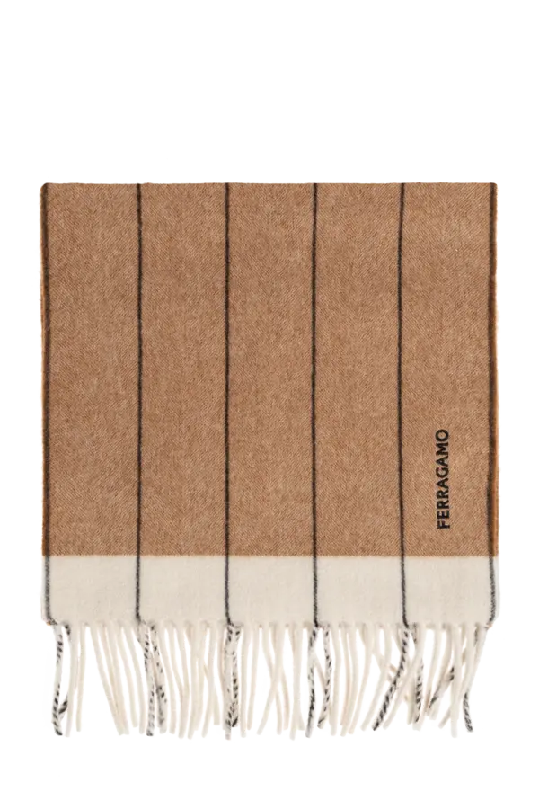 FERRAGAMO Scarf With Fringes - Beige