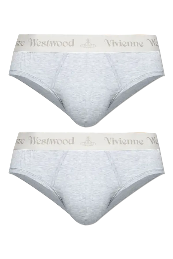 VIVIENNE WESTWOOD 2-pack Of Briefs With Logo - Grey
