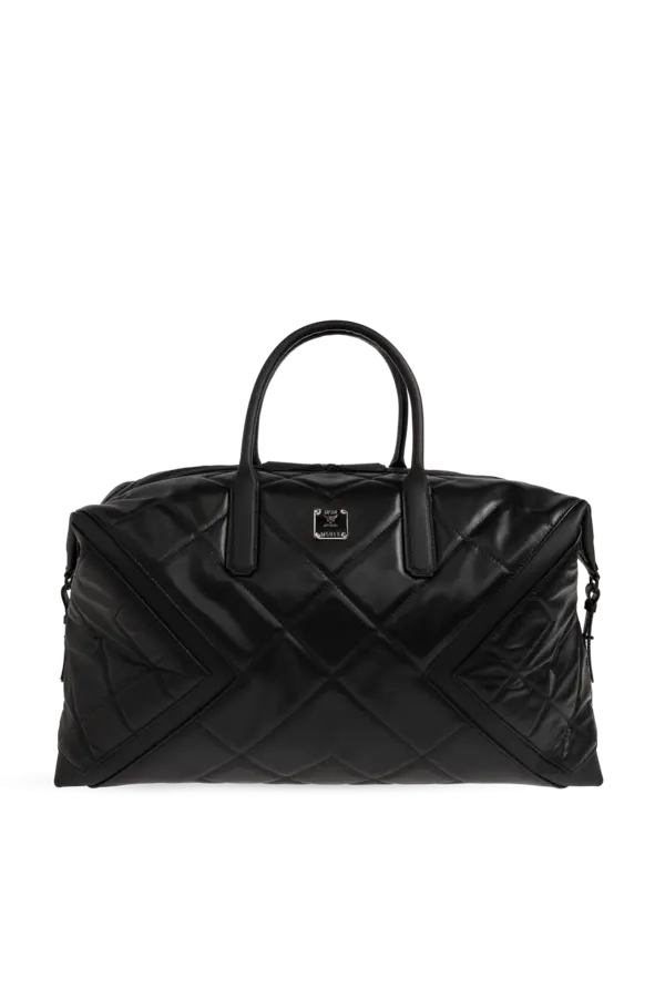 Mcm Quilted Leather Carry-on Bag - Black
