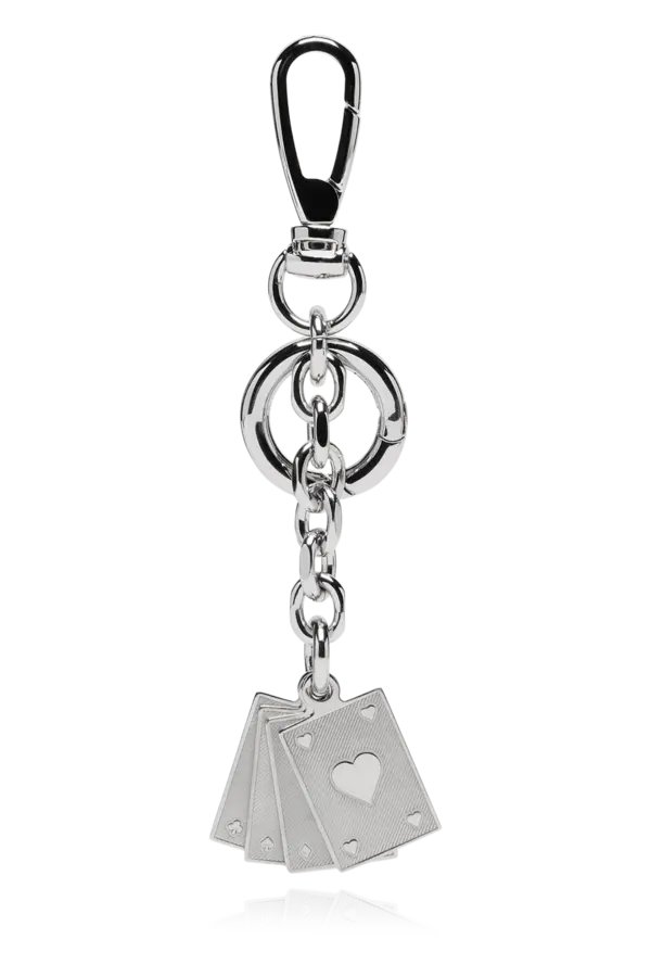 MAISON MARGIELA Keychain With Charms With Engraved Logo - Silver