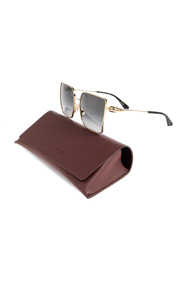 Etro Tone Square Frame Sunglasses With Gradient Lenses - Gold