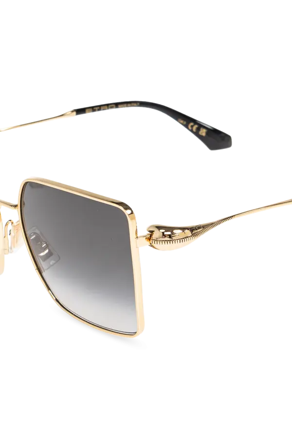 Etro Tone Square Frame Sunglasses With Gradient Lenses - Gold