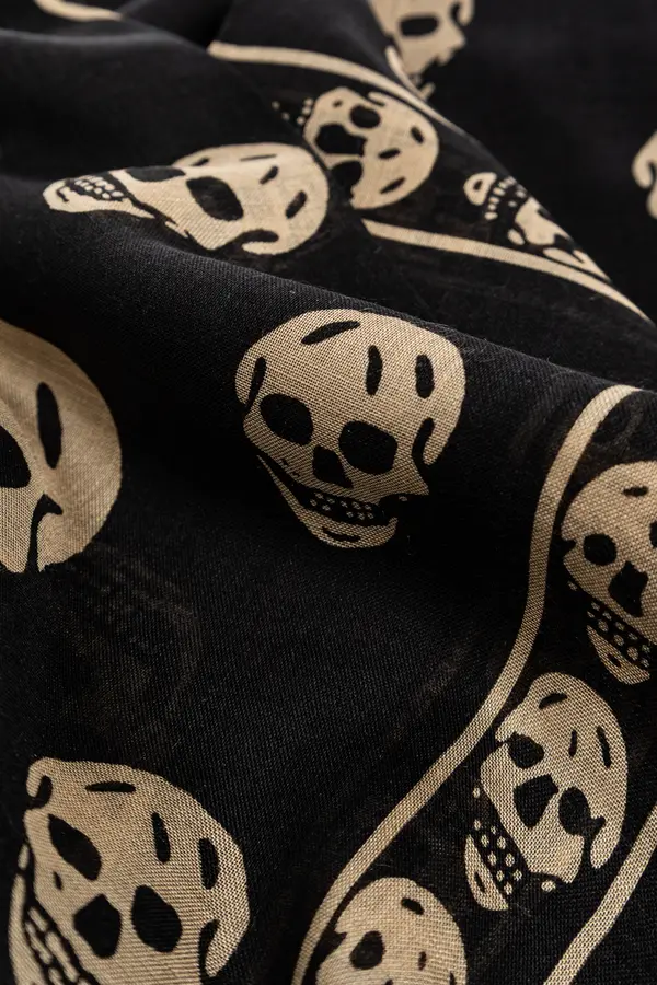 Alexander McQueen Silk Scarf With A Distinctive Skull Motif
