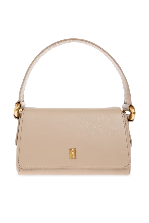 BY MALENE BIRGER Lellie' Leather Handbag With Gold Tone Fittings - Beige