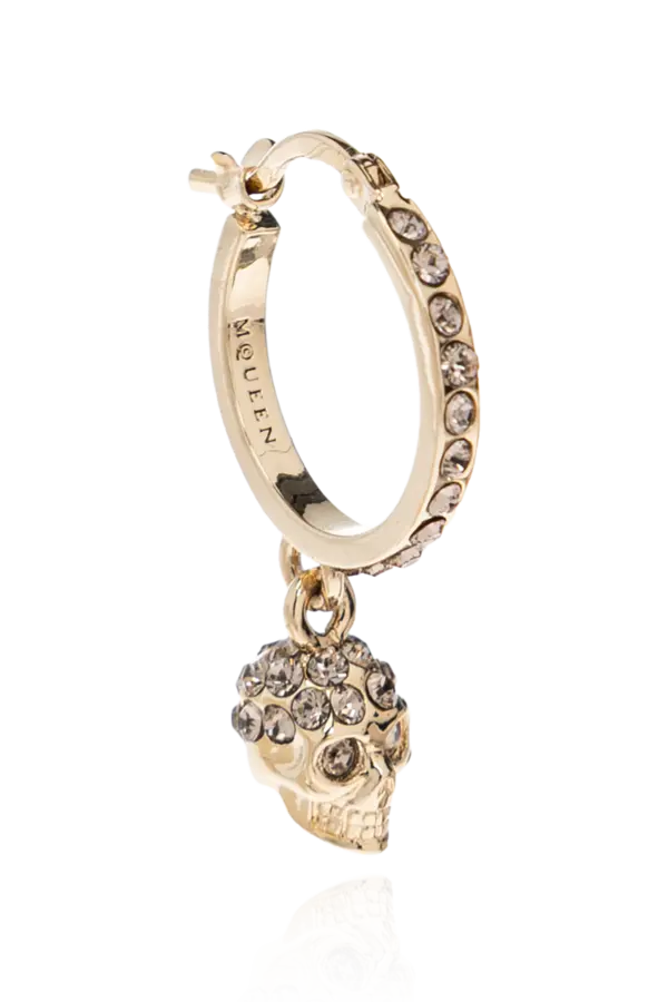 Alexander McQueen Crystal Skull Hoop Earrings