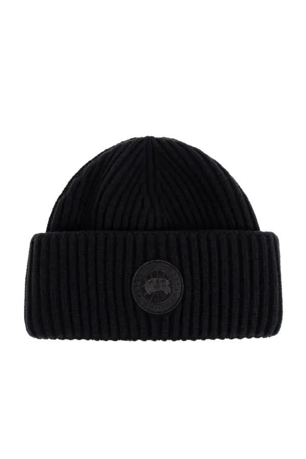 Canada Goose Logo Beanie - Black