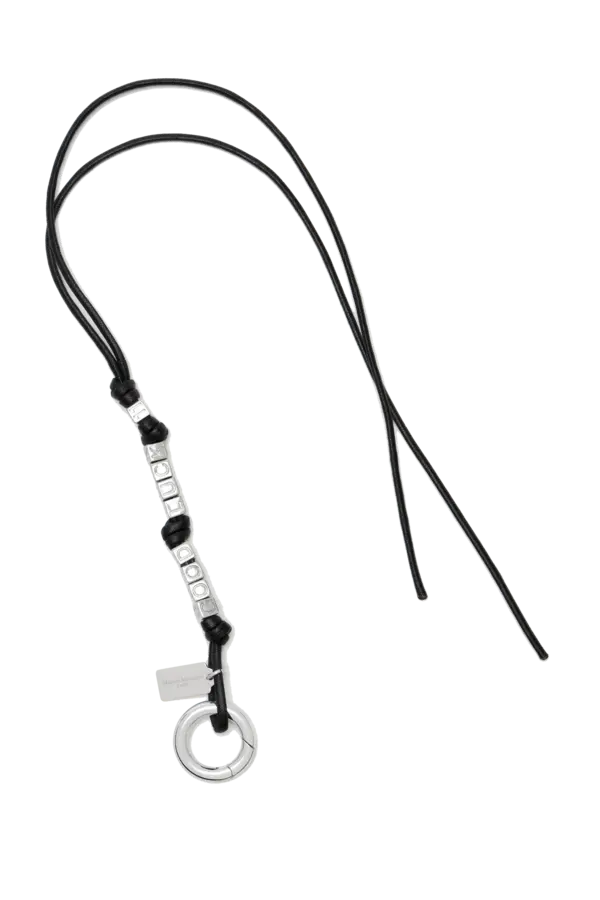 MAISON MARGIELA Long Keychain On A Leather Strap - Black