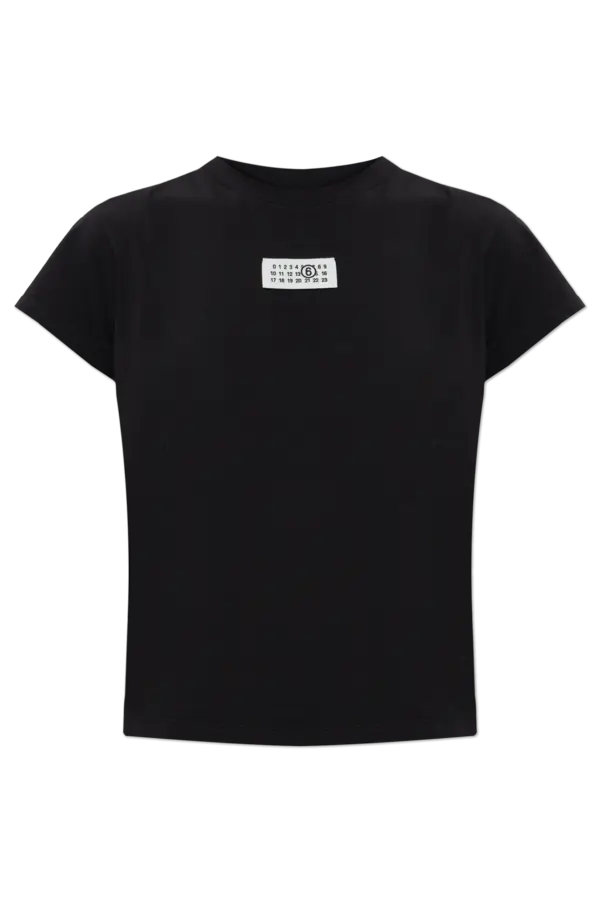 MAISON MARGIELA Cotton T-shirt With Logo Patch - Black