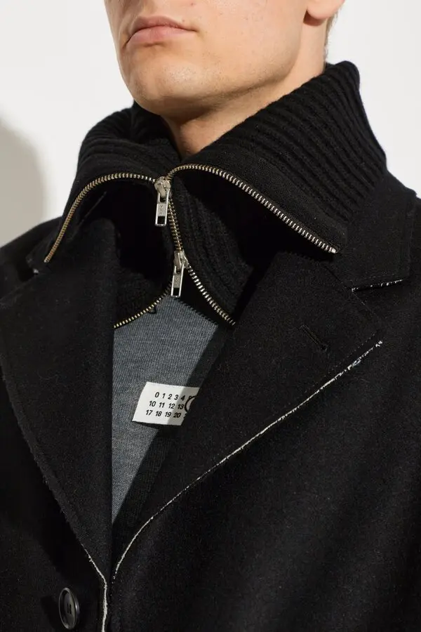 MAISON MARGIELA Ribbed Knit Zip Neck Warmer