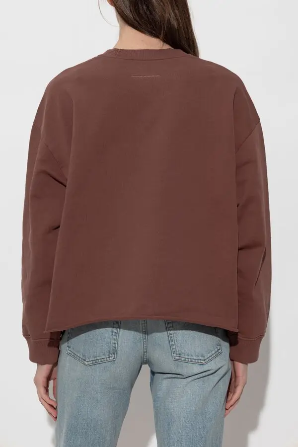 MAISON MARGIELA Oversized Crewneck Sweatshirt With Raw Edge Finish