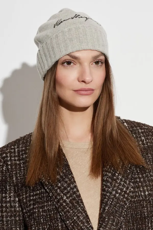 MAISON MARGIELA Embroidered Logo Wool Beanie