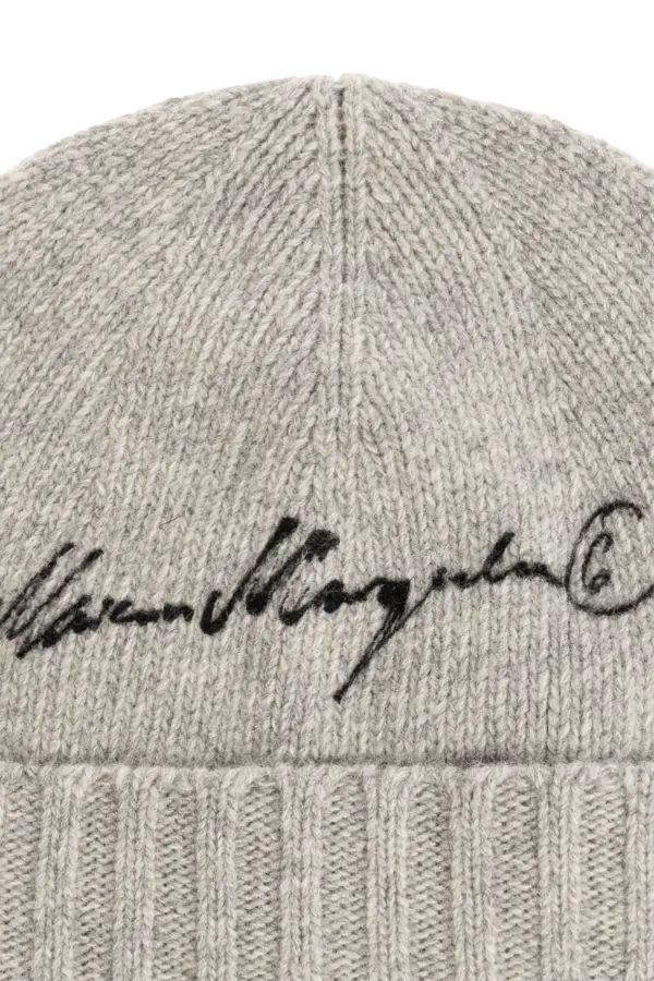 MAISON MARGIELA Embroidered Logo Wool Beanie