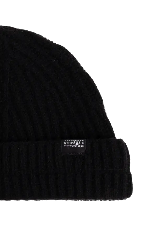 MAISON MARGIELA Ribbed Wool Beanie With Logo Patch