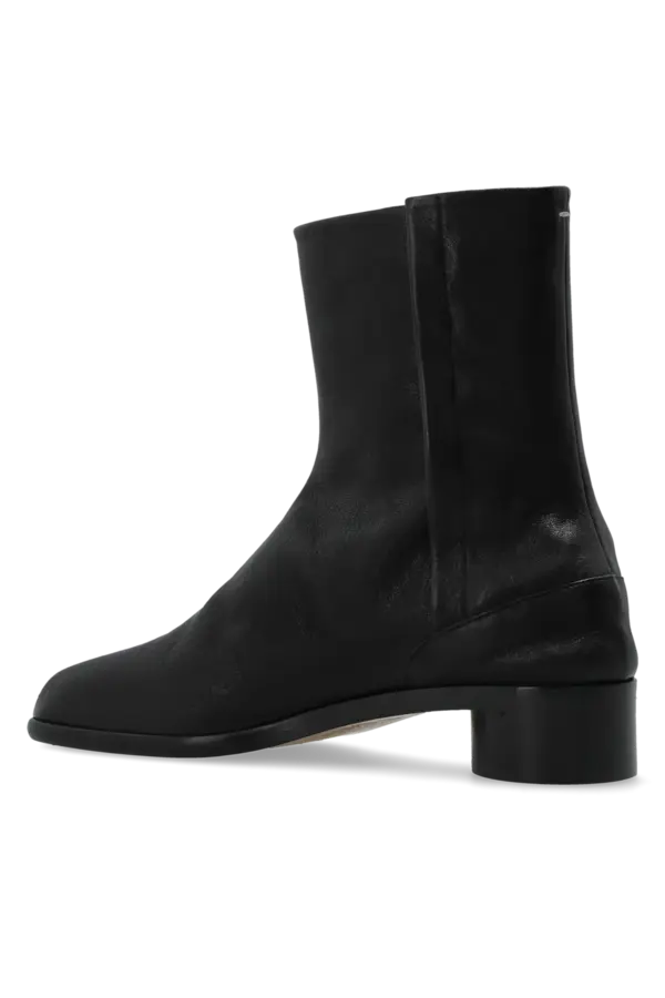 MAISON MARGIELA Leather Tabi Heeled Ankle Boots - Black