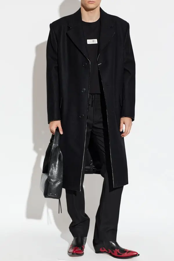 MAISON MARGIELA Leather Wedge Ankle Boots With Flame Detail