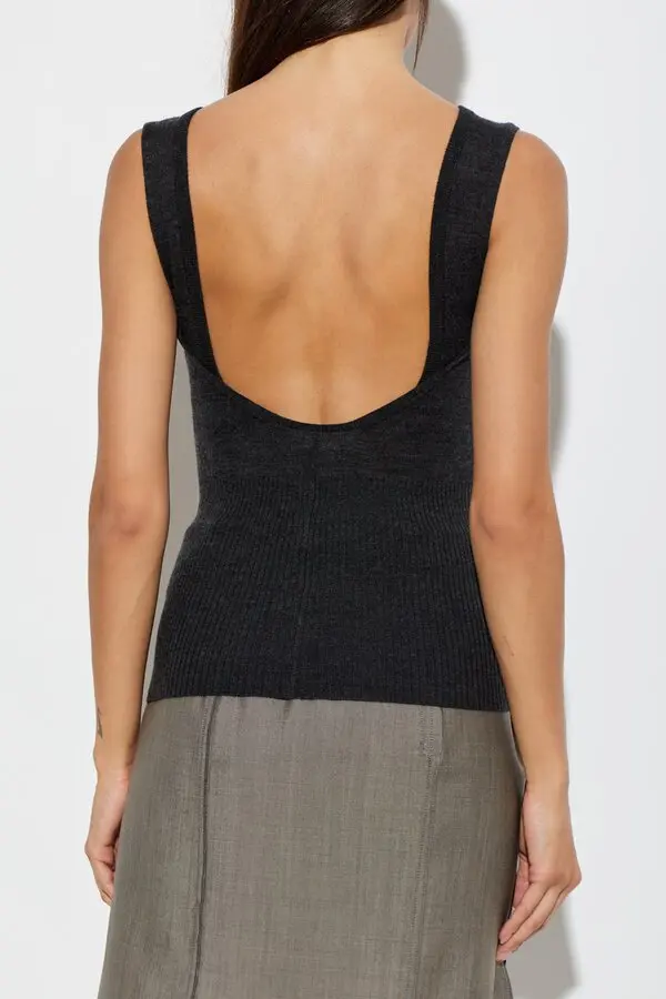 Victoria Beckham Wool Top With V-neck