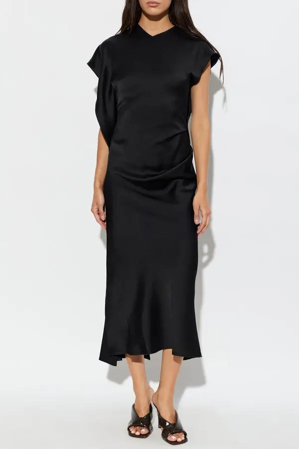 Victoria Beckham Asymmetrical Dress With Slit - Black