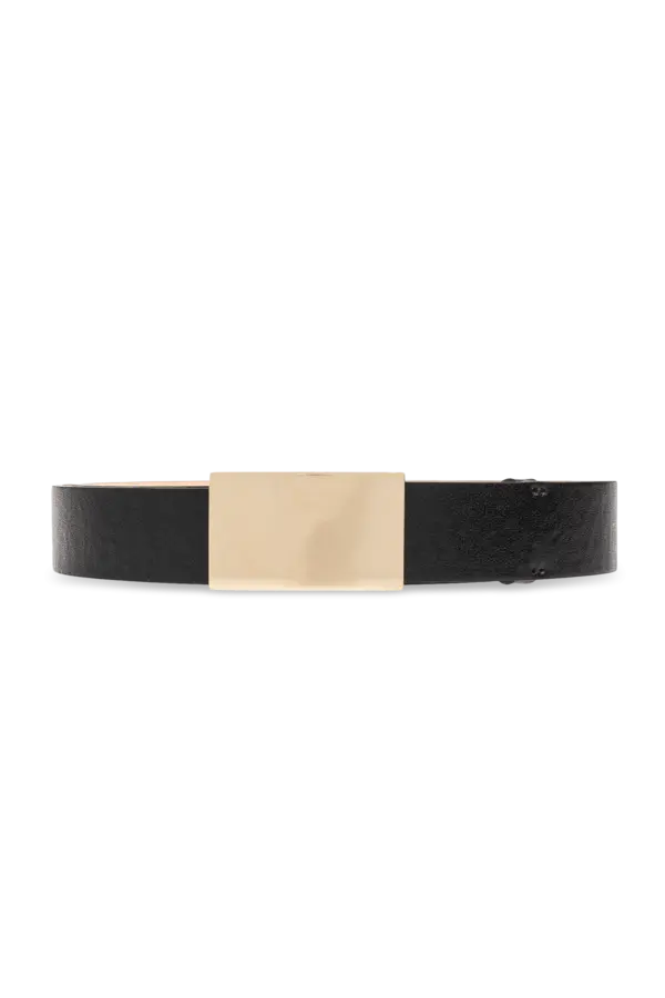 Victoria Beckham Classic Skinny Leather Belt With Gold-tone Buckle