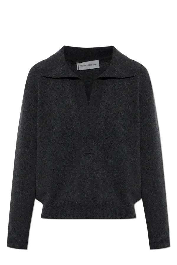 Victoria Beckham Long Sleeve Polo - Grey
