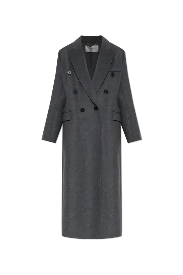 Victoria Beckham Double-breasted Coat With A Single Vent - Grey