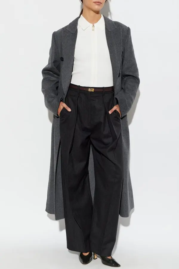 Victoria Beckham Double-breasted Wool Blend Coat - Grey