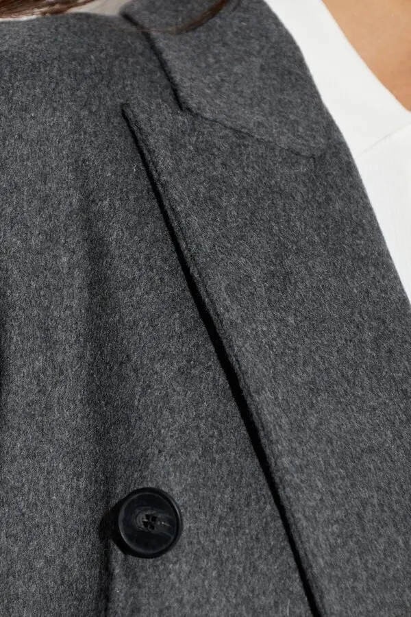 Victoria Beckham Double-breasted Wool Blend Coat - Grey