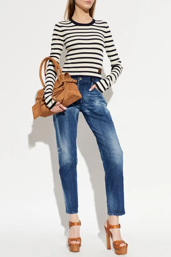 Dsquared2 Wool Sweater With Striped Pattern