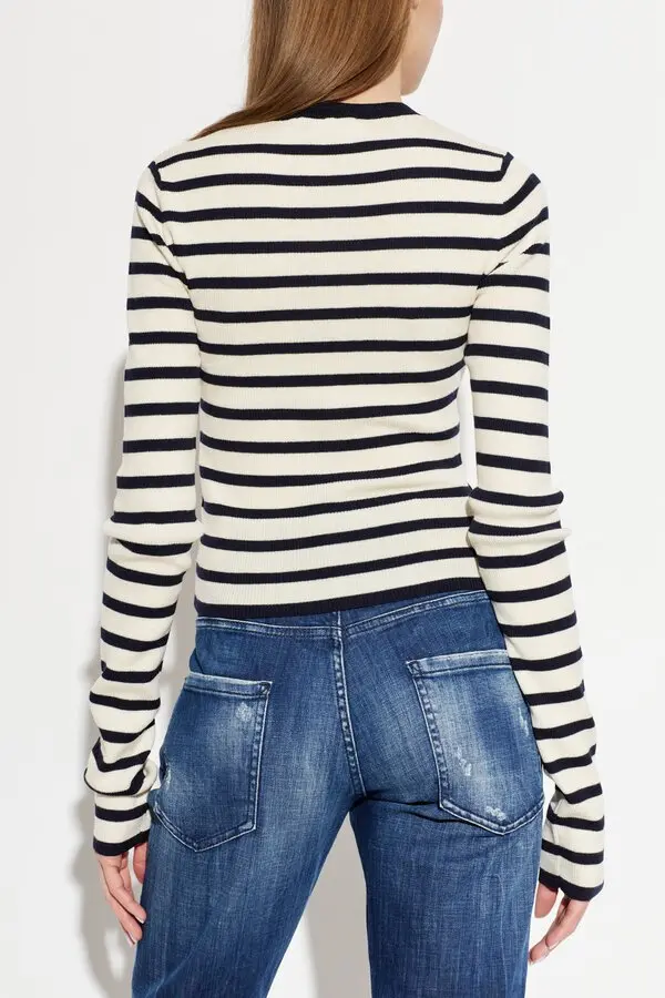 Dsquared2 Wool Sweater With Striped Pattern