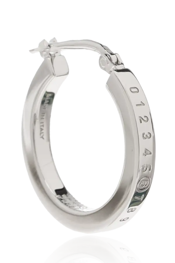 MAISON MARGIELA Engraved Logo Hoop Earrings