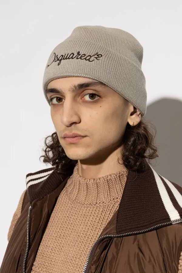 Dsquared2 Wool Beanie With Embroidered Logo