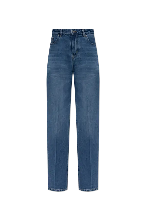 Victoria Beckham Straight Leg High Waisted Jeans - Blue