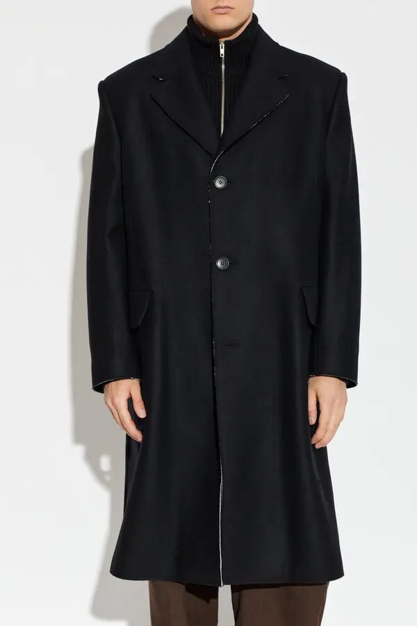 MAISON MARGIELA Wool Coat With Raw-edge Lapels