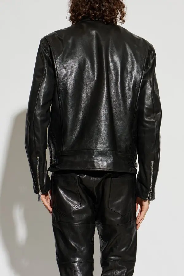 Dsquared2 Leather Jacket With Studs