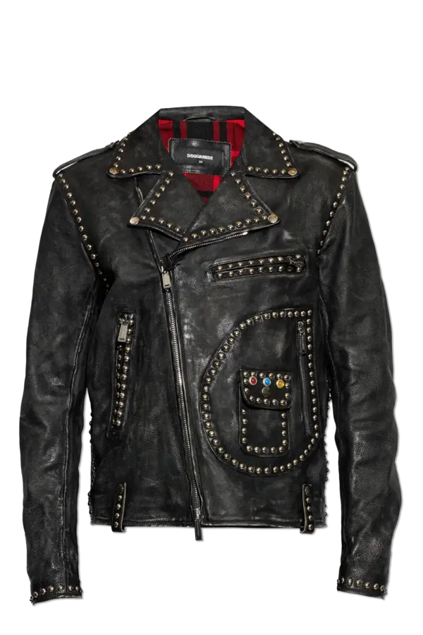 Dsquared2 Leather Jacket With A Vintage Effect