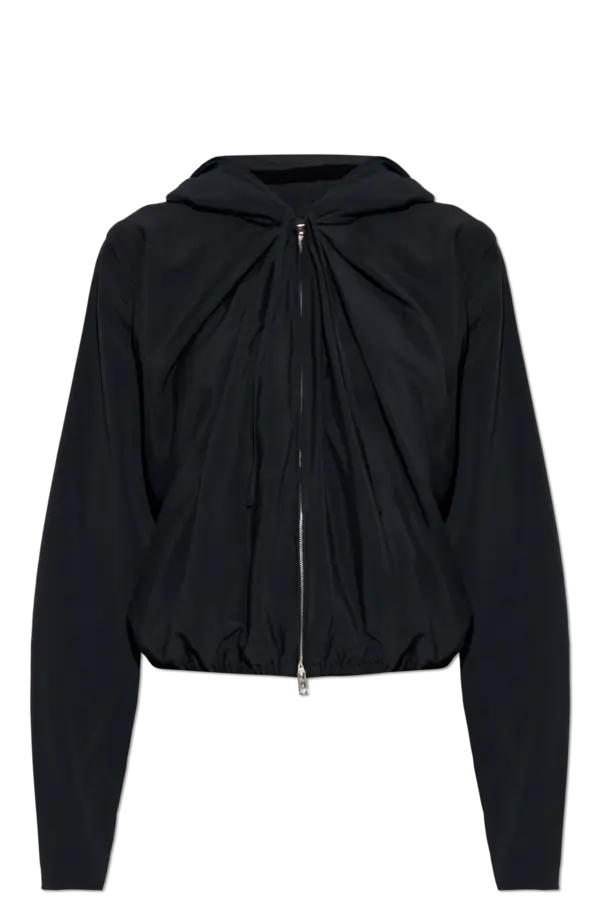 Alexander Wang Ruched Hooded Zip-up Jacket - Black