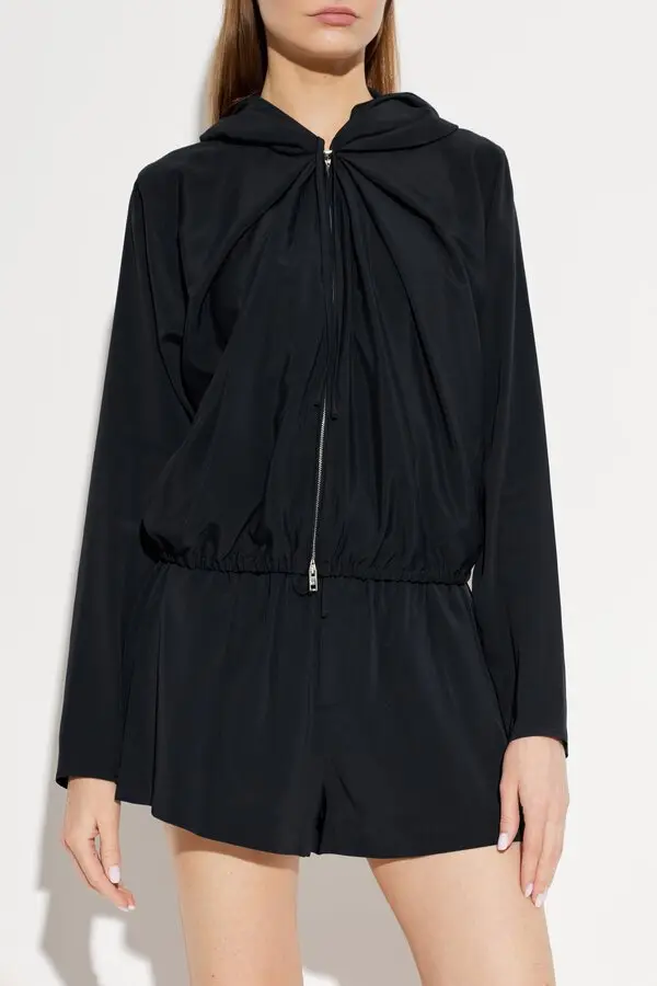 Alexander Wang Ruched Hooded Zip-up Jacket
