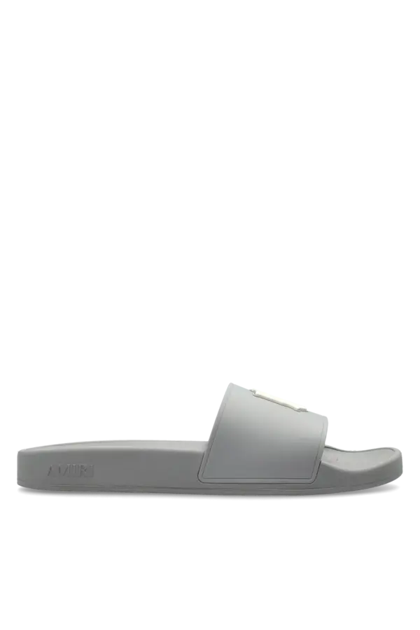 Amiri Rubber Flip-flops With Logo - Grey