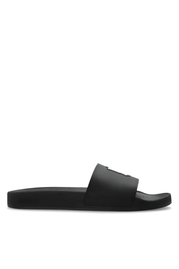 Amiri Rubber Flip-flops With Logo - Black