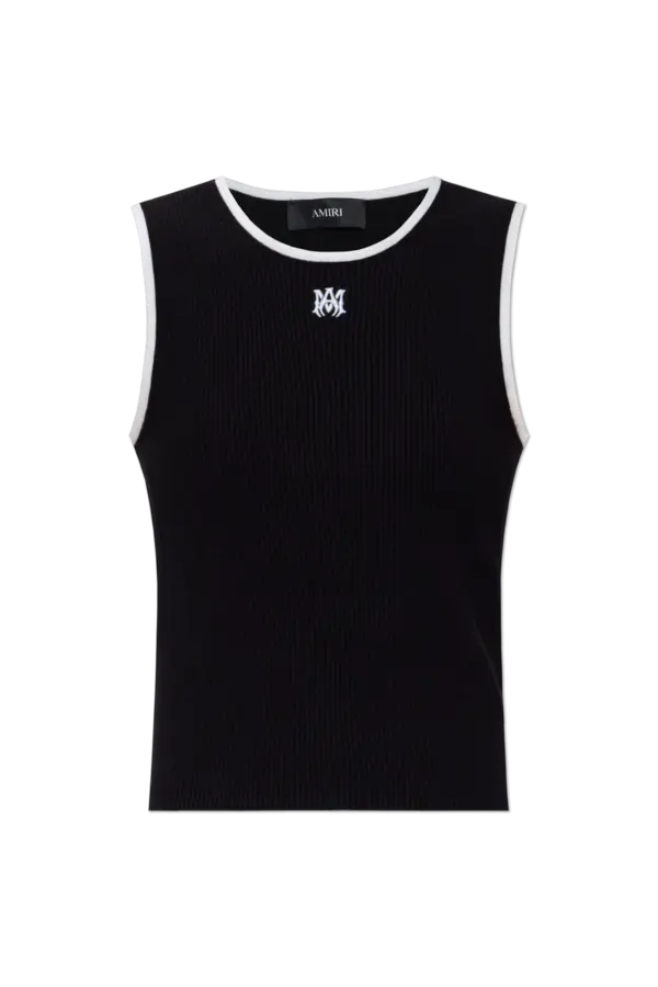 Amiri Top With Embroidered Logo - Black