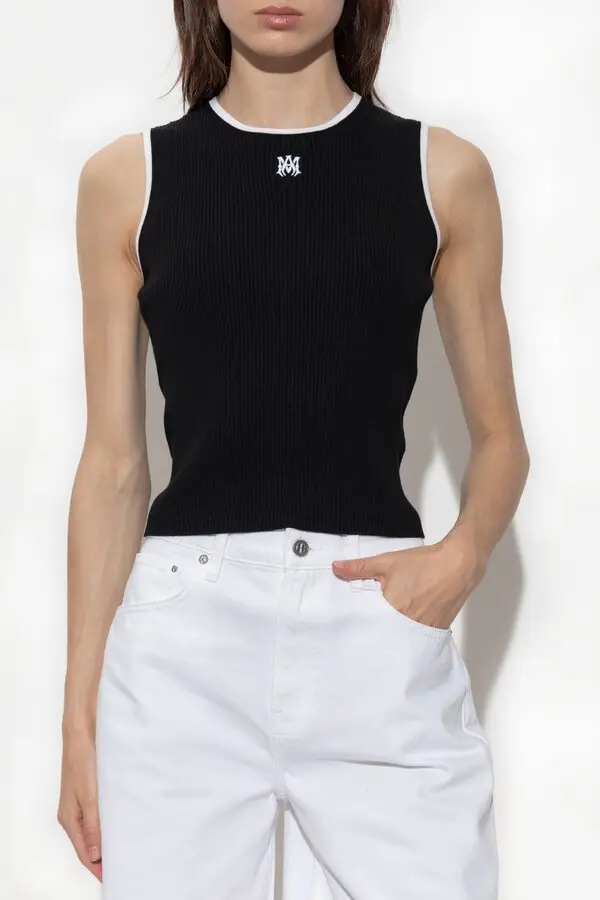 Amiri Sleeveless Top With Embroidered Logo