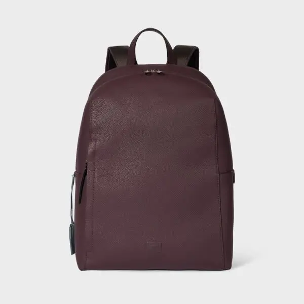 Paul Smith Burgundy Leather Backpack - Red