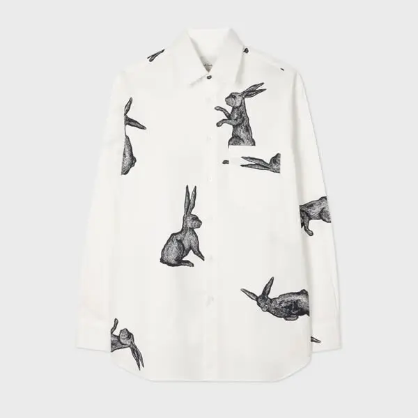 Paul Smith Rabbit' Print Shirt - White