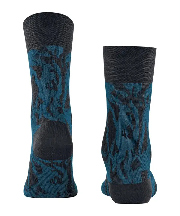 Falke Sensitive Tree Side Patterned Crew Socks - Blue