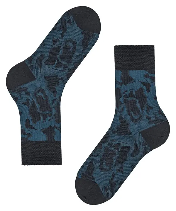 Falke Sensitive Tree Side Patterned Crew Socks - Blue
